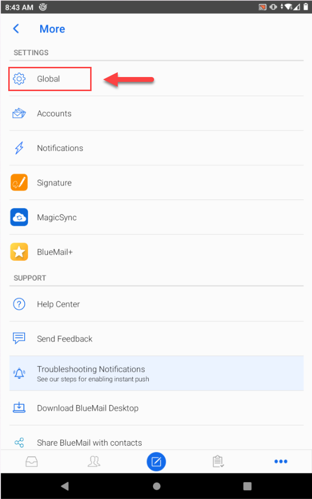 Setting BlueMail Application to Unlimited to Retreive up to 3 Months of ...