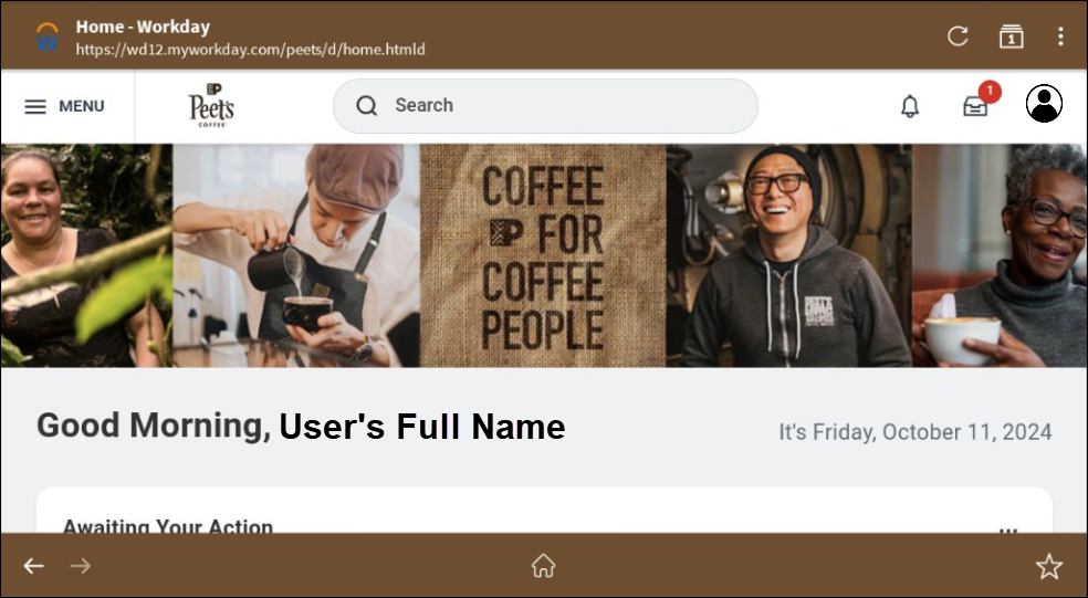 How to Sign into Workday via Soti Surf – Peet's Coffee - DSD Operations